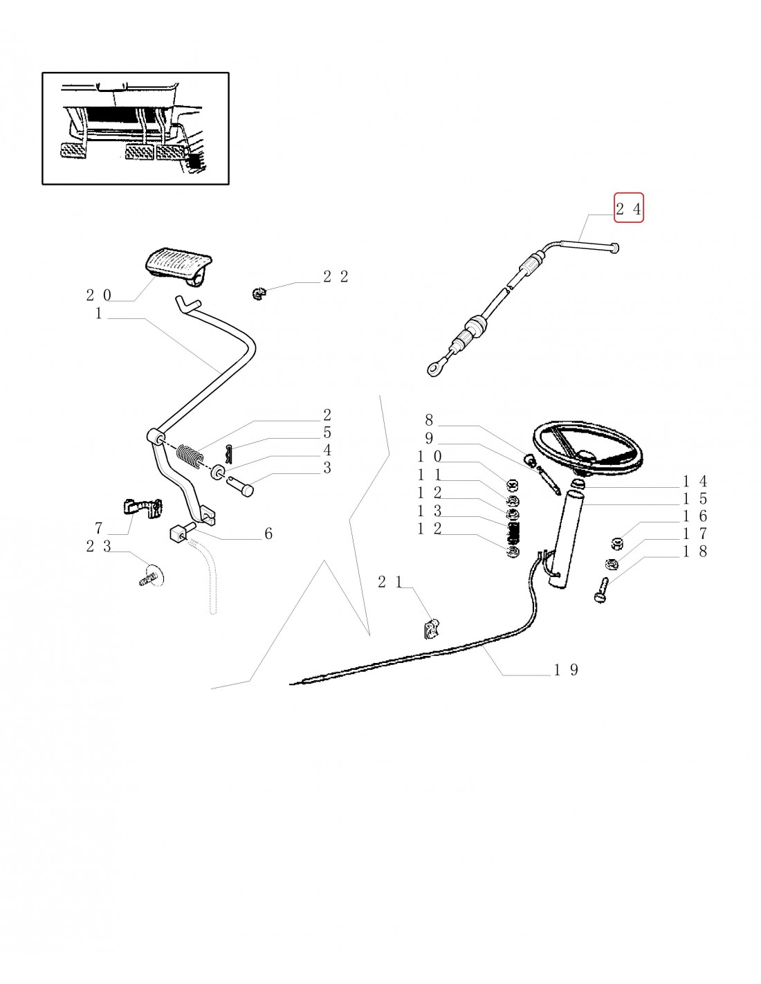 Cablu Acceleratie 1502 mm Case IH New Holland 5092569, 87557539