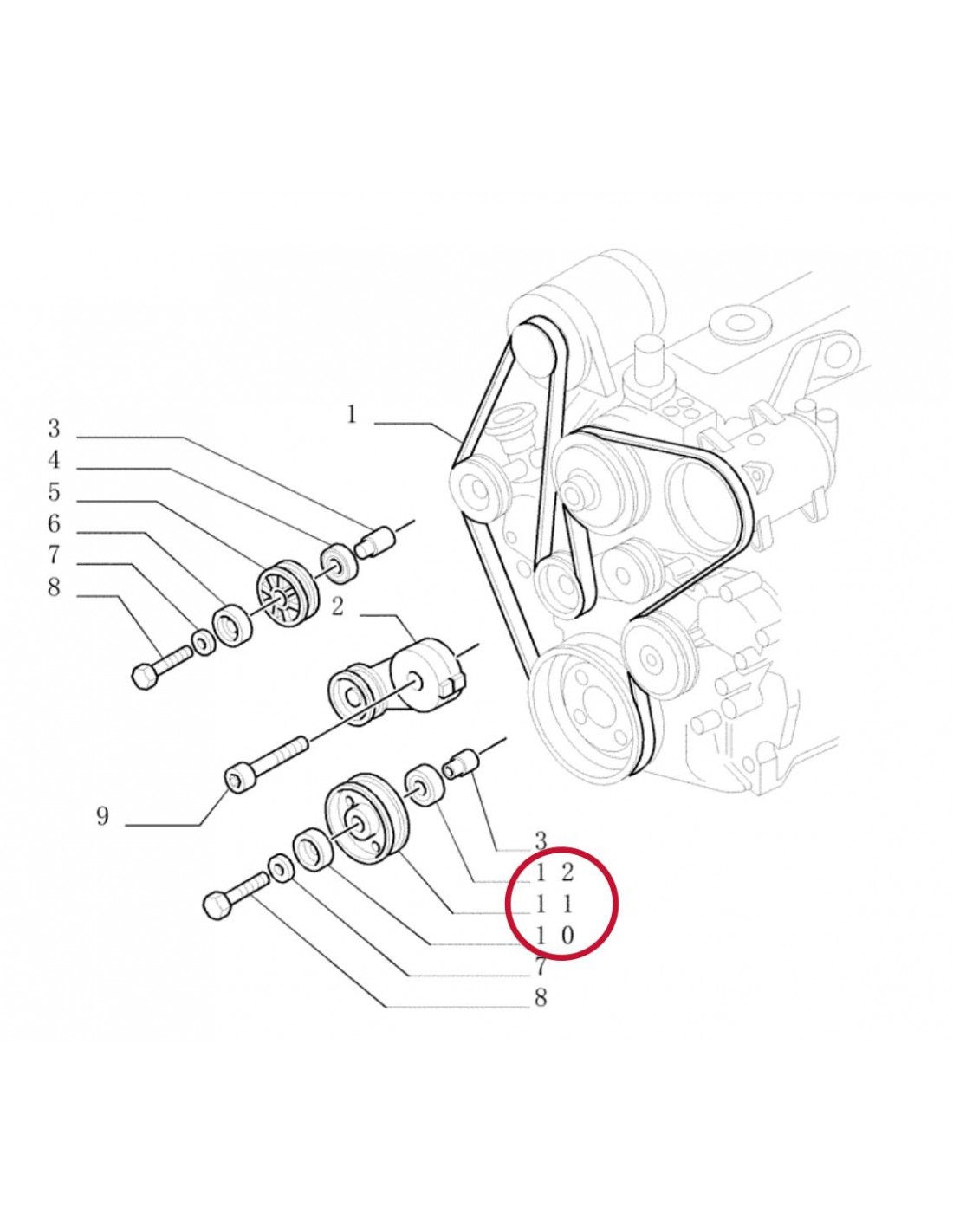 Rola Intinzator Curea Ø110mm Ford New Holland 81871906, 86503292 ...
