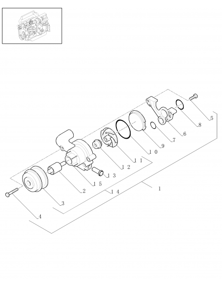 Pompa de Apa Racire Motor Ford New Holland 84990145, 87800484, 87800488 ...