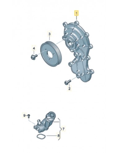 Pompa Apa Motor cu Garnitura Etansare, Rotor PVC 059121008K, 059 121 008 K