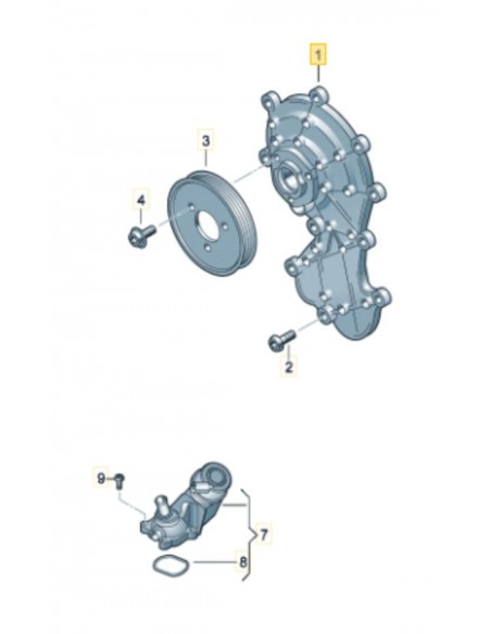 Pompa Apa Motor cu Garnitura Etansare, Rotor PVC 059121008K, 059 121 008 K