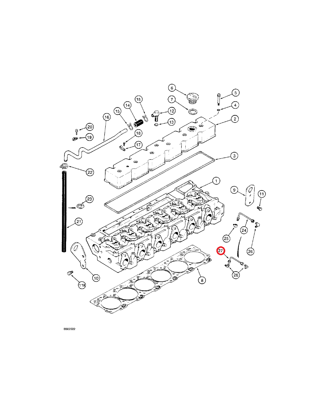 Cylinder Head Vent Tube 6 mm OD x 112 mm L CNH J924589, 3924589 ...