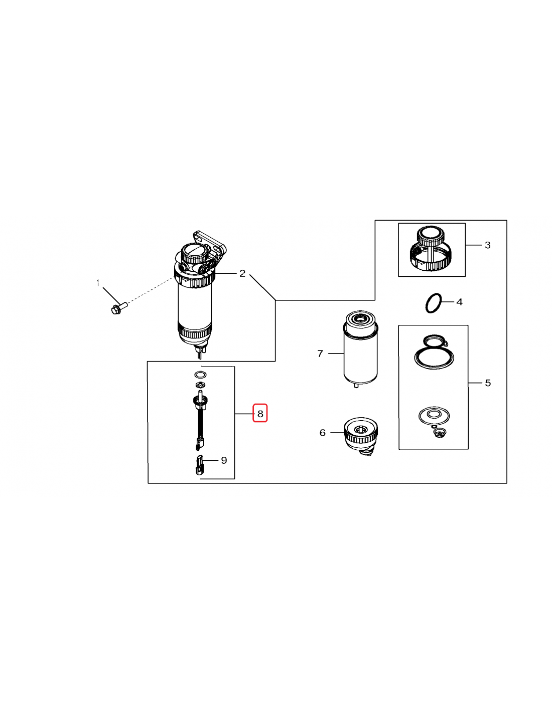Sensor, Fuel Filter John Deere RE519696, RE519669, Claas 0011326120, FM ...