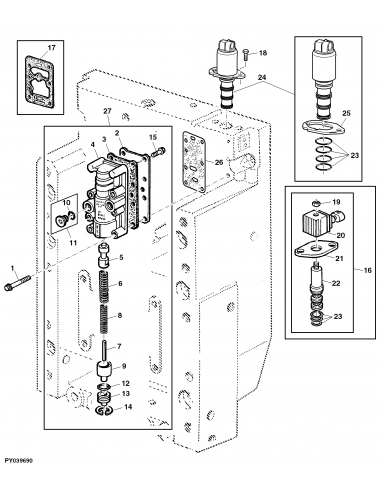 Solenoid, Valva PTO John Deere AL158332, RE53051, 13717-4227