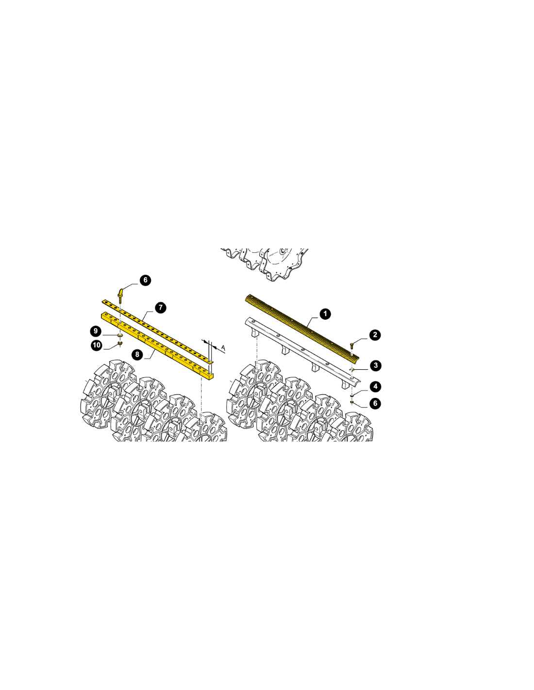 Rasp Bars 1555 mm - 6 Holes - LH/RH - Pair New Holland 84081336, 84432977